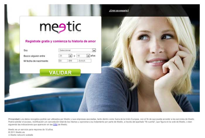 Meetic es una Web de Contactos.