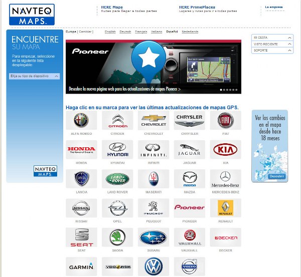 Navteq Maps Tienda Online de Mapas GPS para el Coche