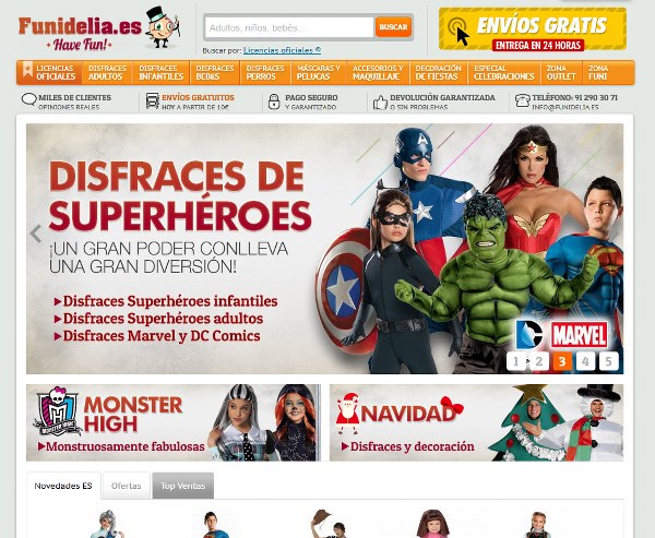 Funidelia es una Tienda Online de Disfraces.